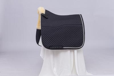 China Sheepskin DR Saddle Pad With High Withers And Diamond Decoration Genuine Australia Sheepskin A Grade for sale
