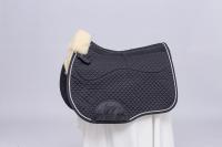 China Soft And Strong Sheepskin GP Saddle Pad 4 Pockets System With Inserts And Colour Piping Decoration Genuine Australia Sheepskin A Grade for sale