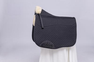 China Sheepskin Correction Saddle Cloth DR Shape High Withers 4 Pockets System With Inserts Genuine Australia Sheepskin A Grade for sale
