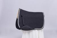 China Sheepskin DR Saddle Pad With Double Colour Piping Decoration Genuine Australia Sheepskin A Grade for sale