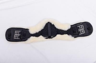 China Premium Sheepskin Detachable Girth With High Quality Stainless Steel Buckles Genuine Australia Sheepskin A Grade for sale