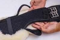 China Premium Sheepskin Detachable Girth With High Quality Stainless Steel Buckles Genuine Australia Sheepskin A Grade for sale