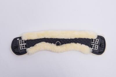 China Premium Sheepskin Contoured English Girth With High Quality Stainless Steel Accessories Genuine Australia Sheepskin A Grade for sale