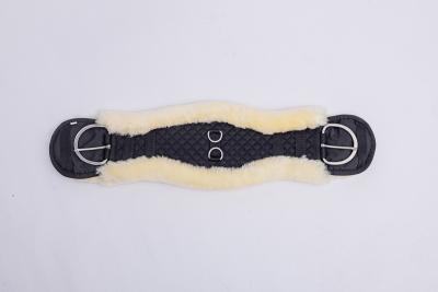 China Sheepskin Anatomic Western Girth With High Quality Stainless Steel Buckles Genuine Australia Sheepskin A Grade for sale