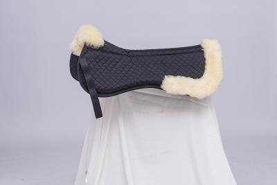 China Sheepskin Halfpad With High Withers Memory Foam Filling And Sheepskin Trim On Top for sale