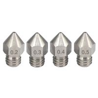 China Stainless Steel 0.4mm 0.6mm MK8 Extruder Nozzle For 3D Printer for sale