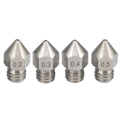 China Stainless Steel 0.4mm 0.6mm MK8 Extruder Nozzle For 3D Printer for sale