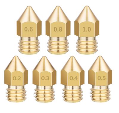 China MK8 Extruder Brass 13mm*6mm 3D Printer Nozzle 0.1mm Print layer for sale