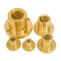 China Golden Copper 2mm Pitch 8mm T8 Lead Screw Nut For 3D Printer for sale