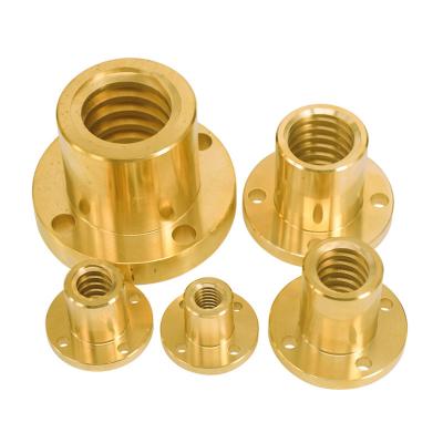 China Golden Copper 2mm Pitch 8mm T8 Lead Screw Nut For 3D Printer for sale