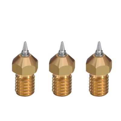 China Removable M6 Threaded 0.3mm 0.5mm E3D Brass Nozzle Stainless Steel for sale