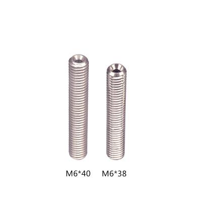 China Screw Thread Stainless Steel M6 3D Printer Throat Length 38mm 35mm for sale