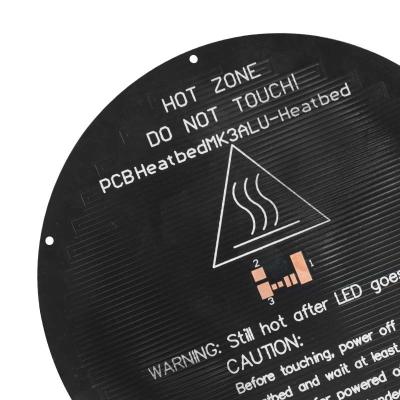China Black Metal Thick 3mm 3D Printer Heatbed MK3 Round Delta Rostock for sale