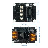 China 25A 60mm*50mm 3D Printer Mainboards Hot Bed Power Module MOS Tube 240W for sale