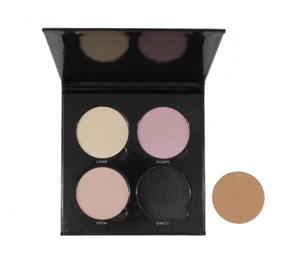 China High Pigment Face Makeup Highlighter Palette 4 Color Mineral Material for sale