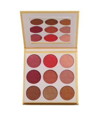 China 9 Color Matte Face Makeup Blush Powder Pink Charger Plates Private Label for sale