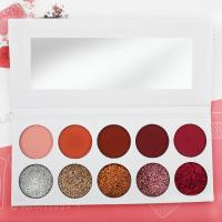 China 10 Color Eye Makeup Eyeshadow Glitter High Pigment Private Label With Mirror for sale