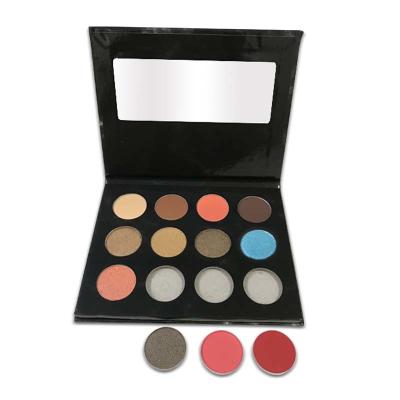 China DIY Matte And Shimmer Eyeshadow Palette 12 Colors Powder Form Long Lasting for sale