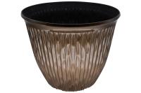 China 100% Eco Friendly Wavy Finish Tall Plastic Planters Fiddle Leaf Fig Large Pot OEM for sale