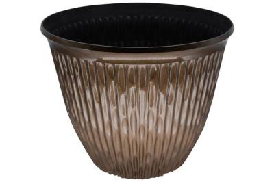 China 100% Eco Friendly Wavy Finish Tall Plastic Planters Fiddle Leaf Fig Large Pot OEM for sale