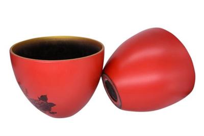 China Lightweight Round Garden Plastic Plant Pots Red Plastic Planter D24.5XH20.5CM for sale