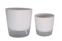 China 33x18x30cm White Self Watering Plastic Pot For Plant Engineering for sale
