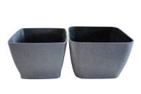 China Sturdy Reusable 30cm Square Plastic Pots With Holes On Side for sale