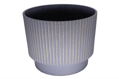 China Vertical Stripes Minimalist Round Plant Pots 36 Inch Round Plastic Planter for sale