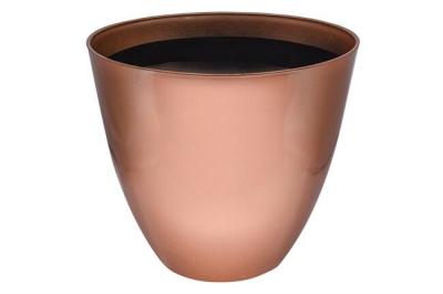 China PP Rose Gold 1m Tall Plastic Planters Glazed Cylindrical Flower Pots for sale