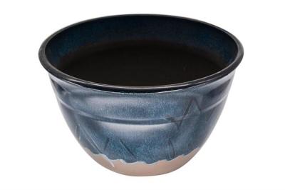 China Dark Blue Living Room Desktop Flower Pot Modern Indoor Planters With Drainage for sale