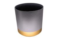 China Dia 9.6in Recycled PP HDPE Decorative Flower Pots With Drainage Holes for sale