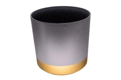 China Dia 9.6in Recycled PP HDPE Decorative Flower Pots With Drainage Holes for sale