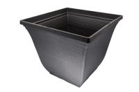 China 17 Inch Black Rectangle Plant Pots Tulip Carnation Flower Pot With Tray for sale