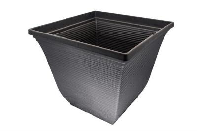 China 17 Inch Black Rectangle Plant Pots Tulip Carnation Flower Pot With Tray for sale