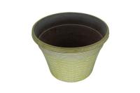 China FD Yellow Green Tiny Plastic Flower Pots Scratch Resistant 15 Inch Plastic Planter for sale