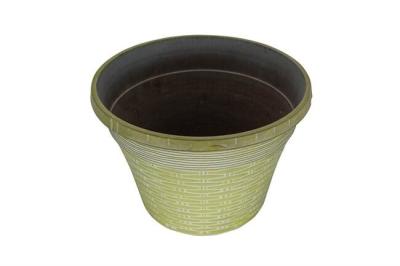 China FD Yellow Green Tiny Plastic Flower Pots Scratch Resistant 15 Inch Plastic Planter for sale