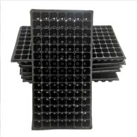 China 32 To 288 Cell HIPS Polystyrene Seed Trays Stackable Black Plastic Planting Trays for sale