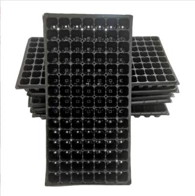 China 32 To 288 Cell HIPS Polystyrene Seed Trays Stackable Black Plastic Planting Trays for sale