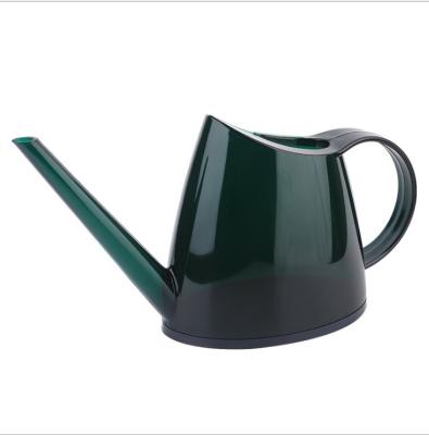 China Embossed Logo 1.8L Black Small Plastic Watering Can For Indoor Plants for sale