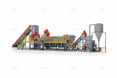 China 500kg/h HDPE PP Cold Washing Recycling Line Efficient Plastic Bottle Washing Line 110kw for sale