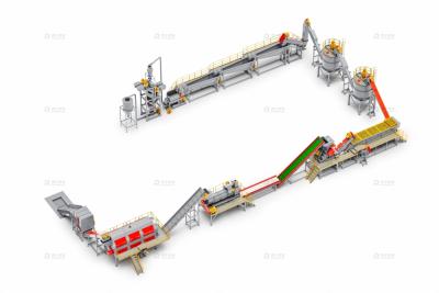 China PET Bottle Washing Recycling Line 2000-3000kg/H Hot Washing Machine for rPET Flakes for sale