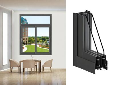 China GC80 Aluminum Sliding Window with Powder Coating - Custom Sizes for Residential Buildings for sale