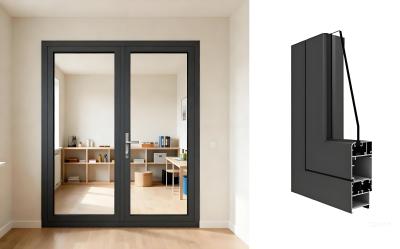 China JZ50RM Aluminum Glass Swing Door - Anodized Casement Door with Superior Wind Resistance for Residential & High-Rise Buildings for sale