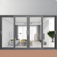 China JZ96 Black Aluminum Sliding Doors 1.4mm-2.0mm Thickness for Commercial and High-End Residential Buildings for sale