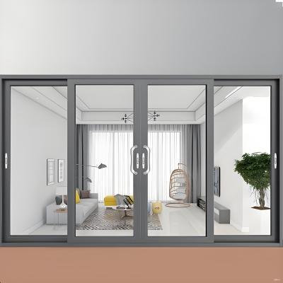 China JZ96 Black Aluminum Sliding Doors 1.4mm-2.0mm Thickness for Commercial and High-End Residential Buildings for sale