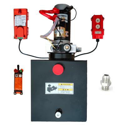 China 8 Quart Single Acting 12v Dc Hydraulic Power Pack For Dump Trailer Car Lifting for sale