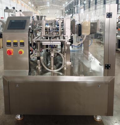China CE Certificated Zipper Stand Up Pouch Doypack Packing Machine 51g Fertilizer Powder Pre-Made Bag Rotary Feeder Automatic Packaging Machine for sale