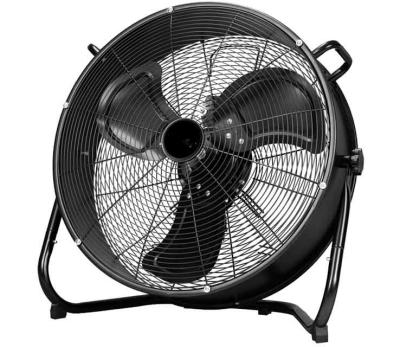 China 20inch 120W Black Drum Floor Fan 100% Cooper Motor for sale