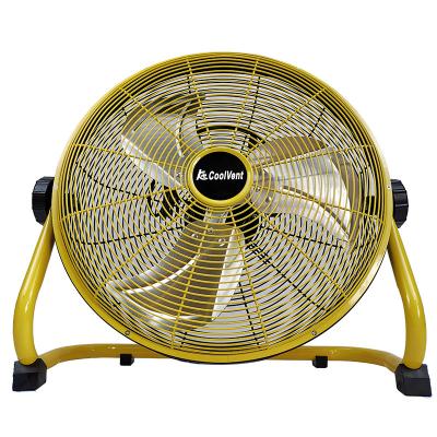 China KCoolVent K12DF Industrial Floor Fans DC Recharge Portable 12inch Yellow / Black for sale