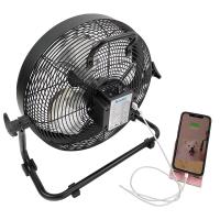 China KCoolVent K12DF Industrial Floor Fans DC Recharge Portable 12inch Yellow / Black for sale